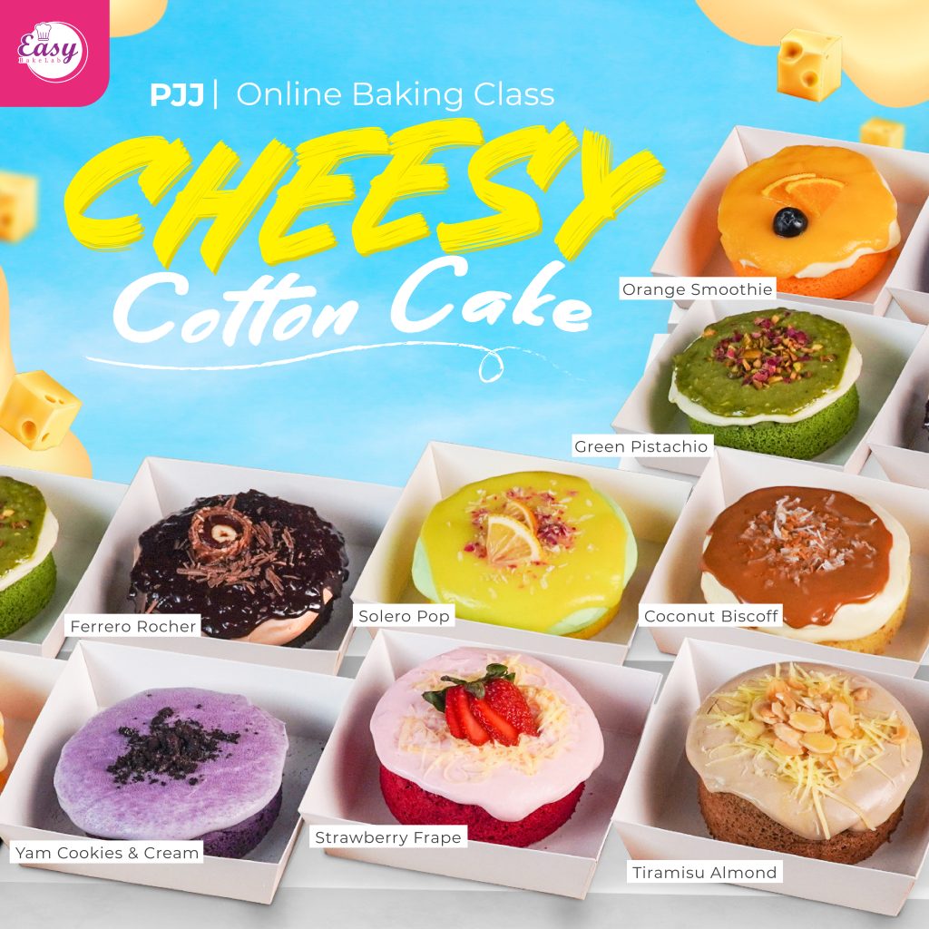 PJJ Cheesy Cotton Cake (8 Resepi) | EasyBakeLab