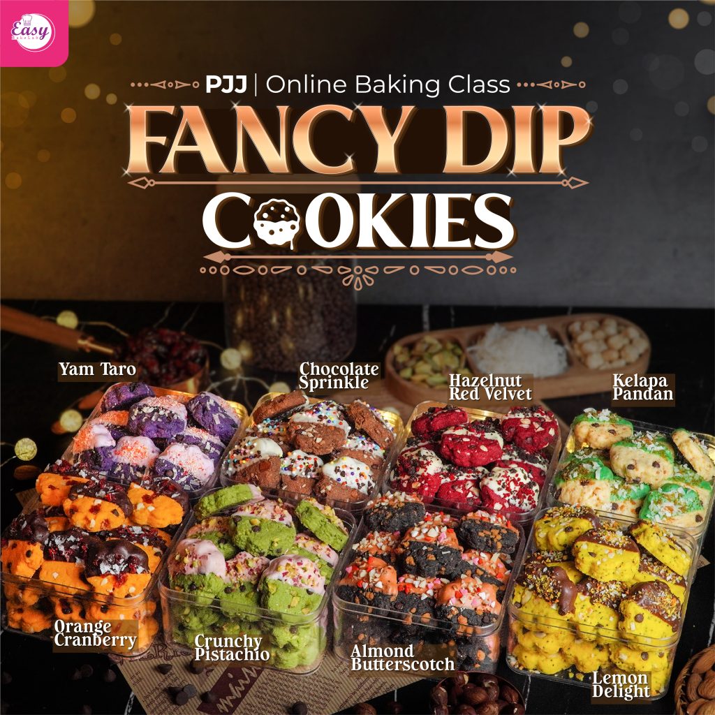 PJJ Fancy Dip Cookies (8 Resepi) | EasyBakeLab
